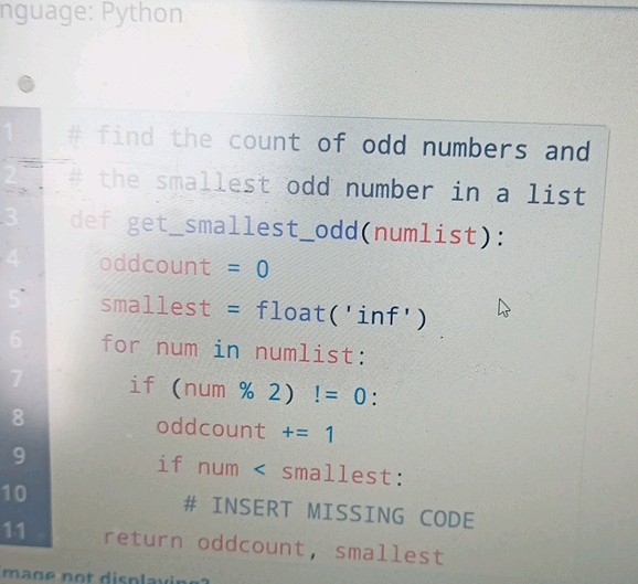 nguage Python - find the count of odd | StudyX