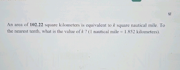 1 An area of 1 0 2 2 2 square kilometers | StudyX