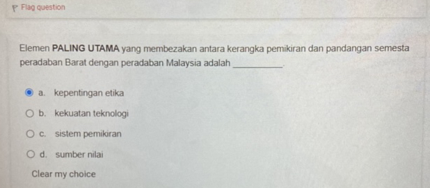 Flag question Elemen PALING UTAMA yang | StudyX