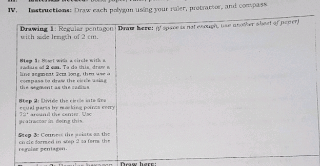 IV Instructions Draw each polygon using | StudyX