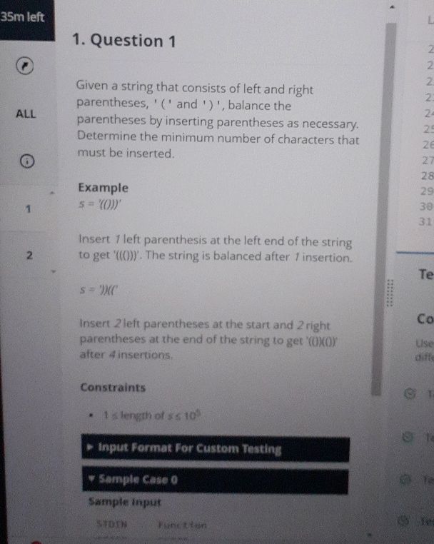 35 m left 1 Question 1 Given a string that | StudyX