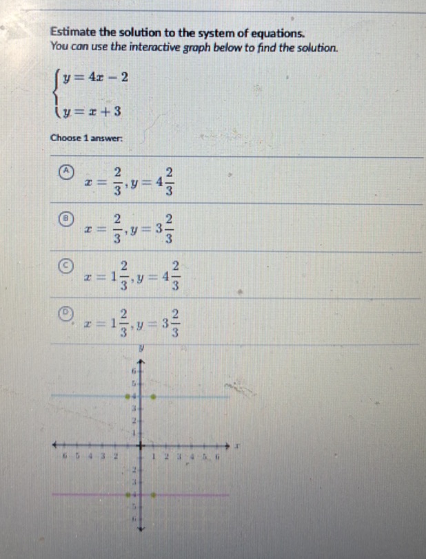 Estimate the solution to the system of | StudyX