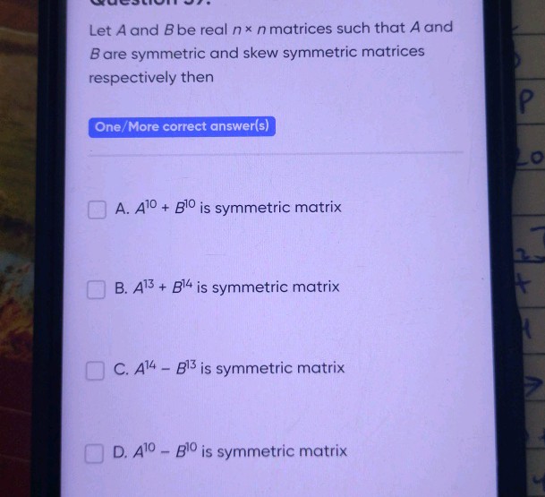 Let A and B be real n n matrices such that | StudyX