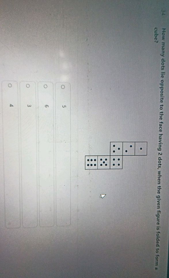 34 How many dots lie opposite to the face | StudyX