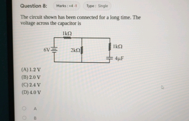 Question 8 Marks +4-1 Type Single The | StudyX