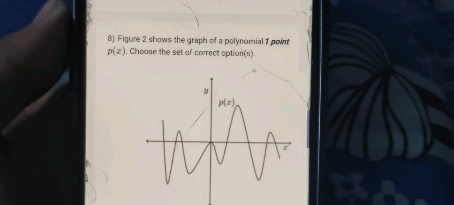 8) Figure 2 shows the graph of a polynomial | StudyX