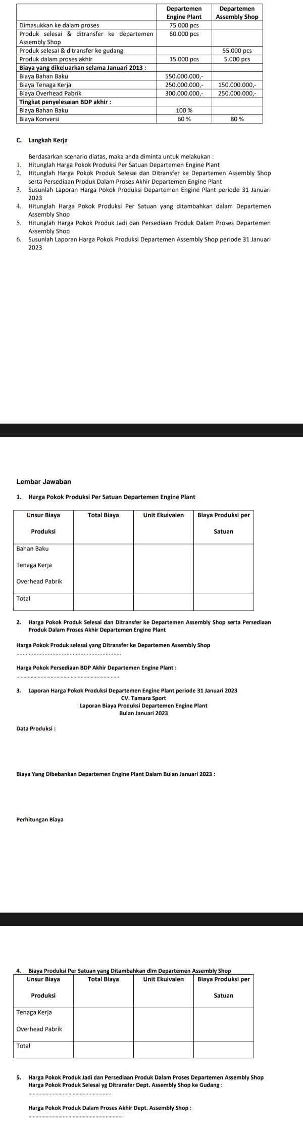c Langkah Kerja Berdasarkan scenario diatas | StudyX