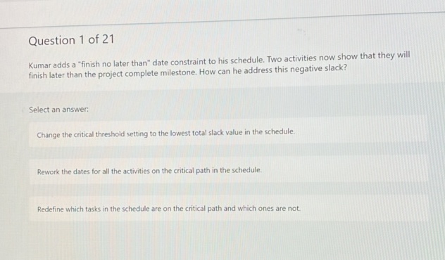 Question 1 of 21 Kumar adds a finish no | StudyX