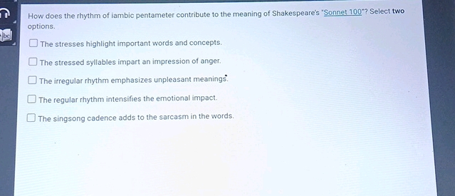 How does the rhythm of iambic pentameter | StudyX