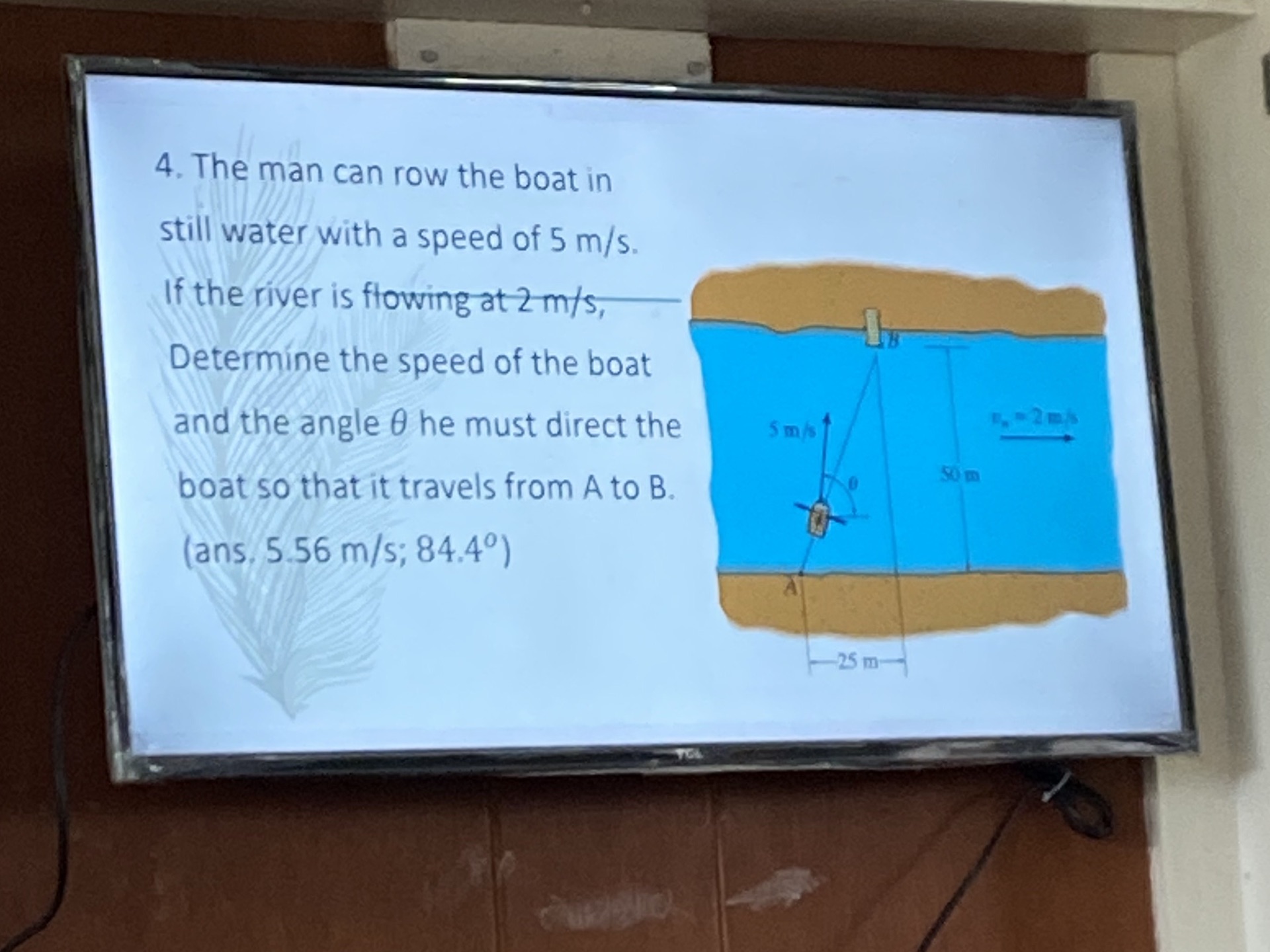 The man can row the boat in still water with