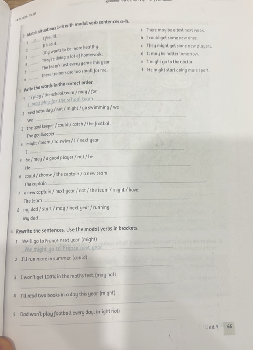 2 Match situations 1-8 with modal verb | StudyX