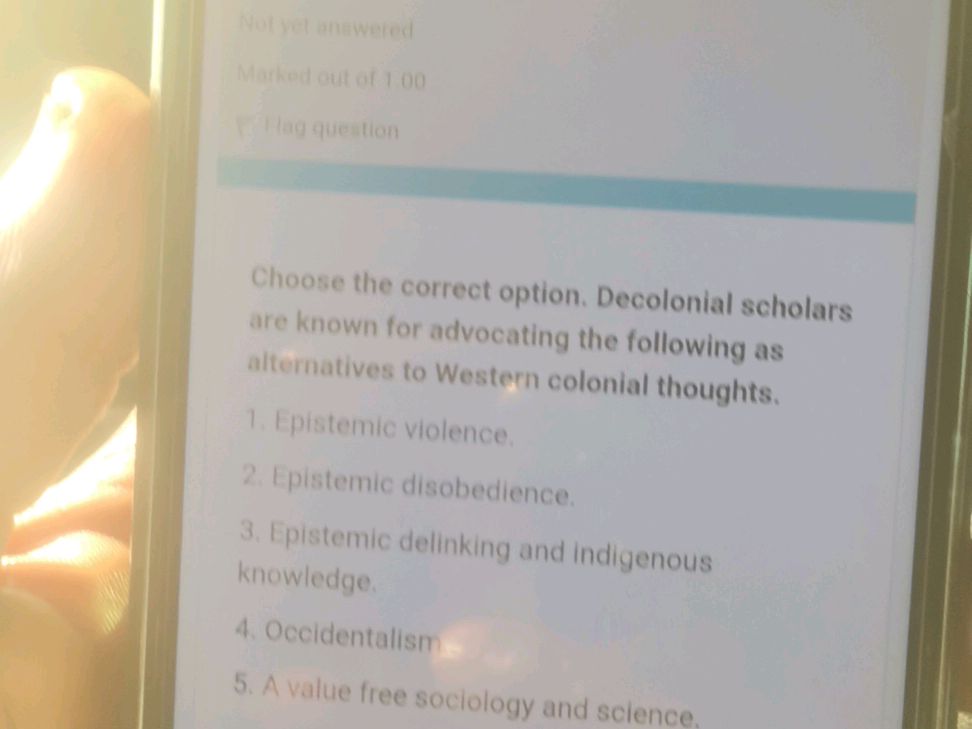 Choose the correct option. Decolonial | StudyX