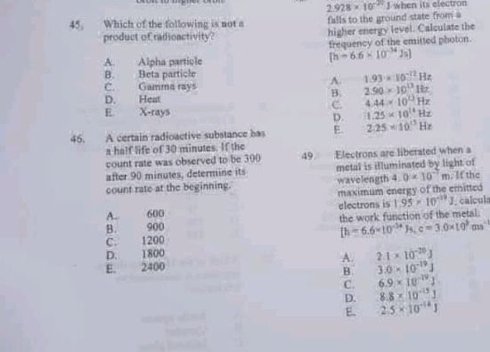 45. Which of the following is not a product | StudyX