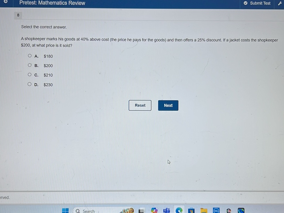 Select the correct answer. A shopkeeper | StudyX
