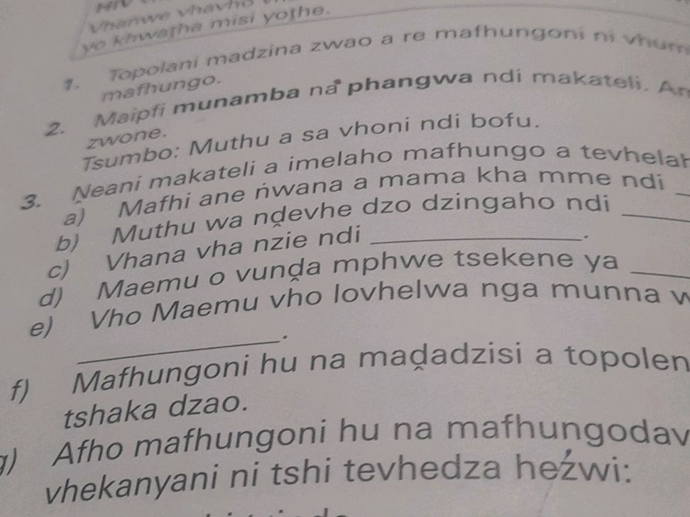 3. Neani makateli a imelaho mafhungo a | StudyX