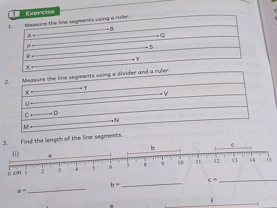 1. Measure the line segments using a ruler. | StudyX