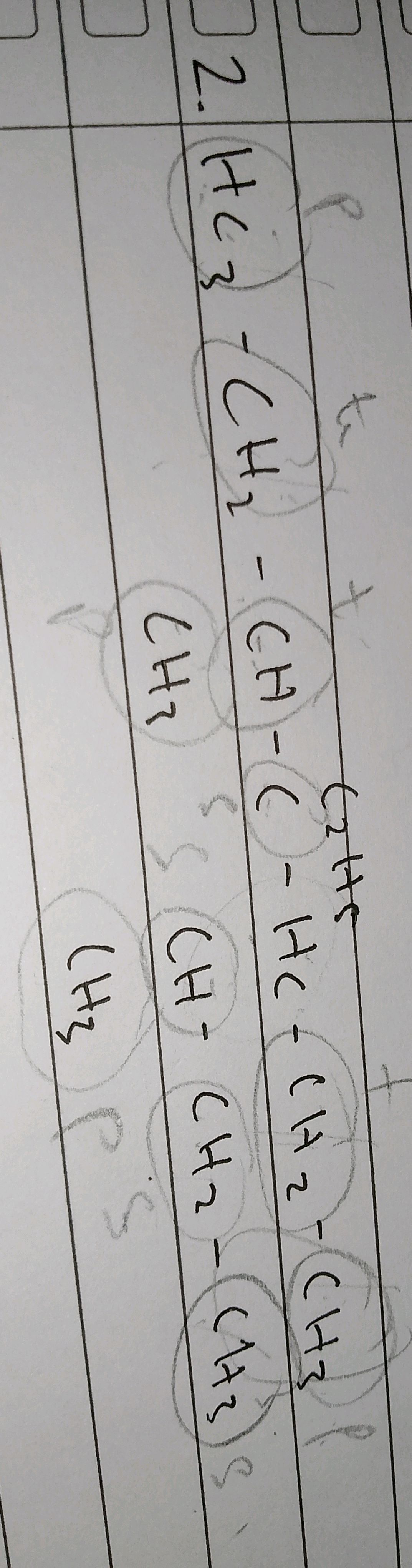 2. CH3-CH2-CH-CH-CH2-CH3 | CH3 | StudyX