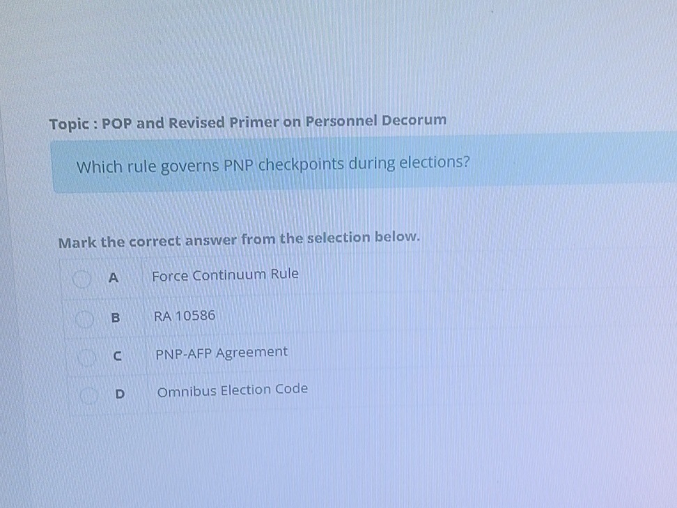 Which rule governs PNP checkpoints during | StudyX