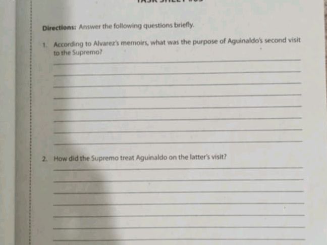 Directions: Answer the following questions | StudyX