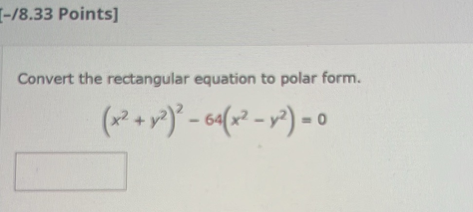 Convert the rectangular equation to polar | StudyX