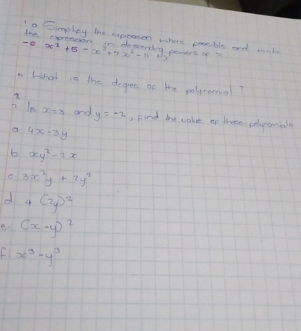 1. Simplify the expression where possible | StudyX