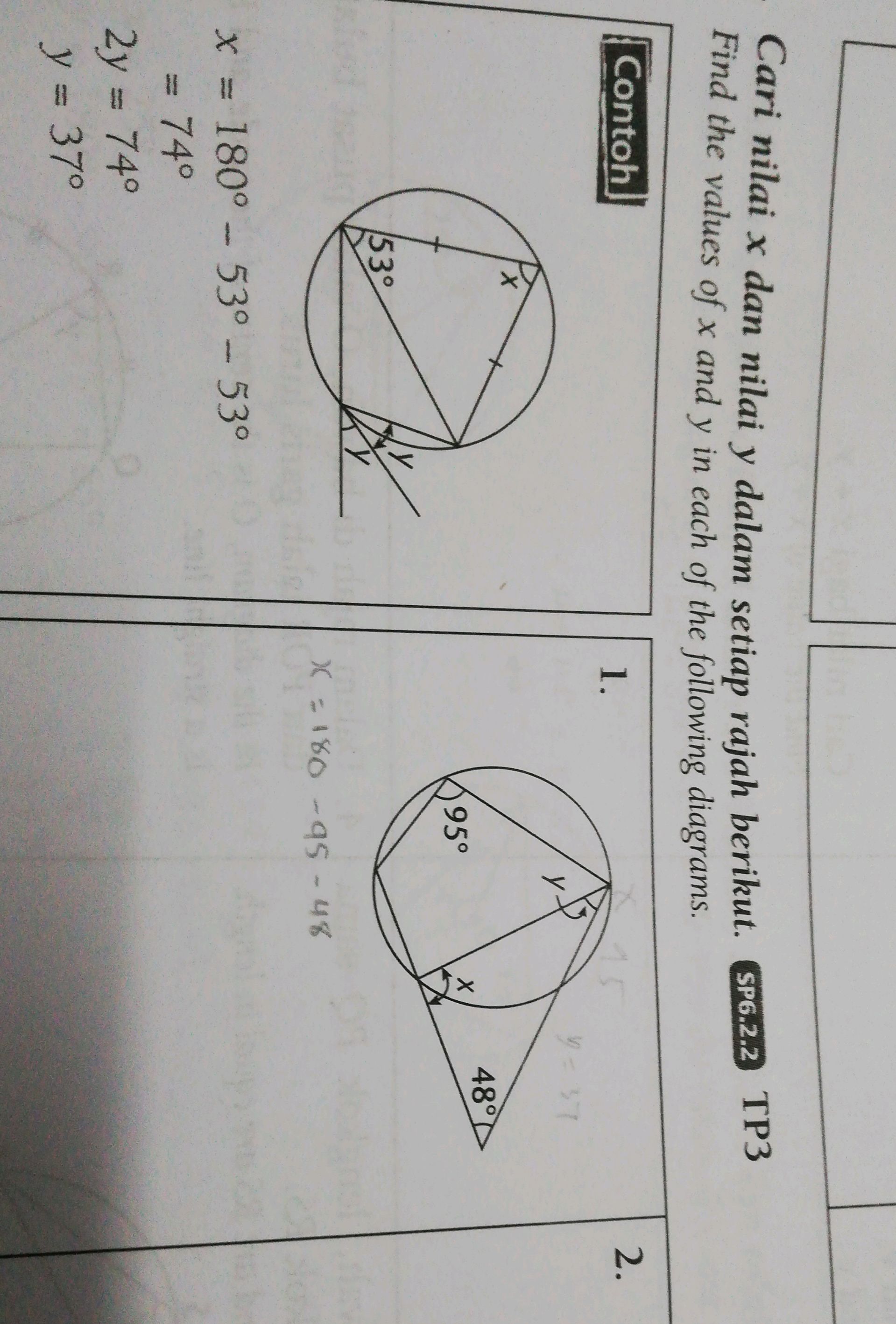Cari nilai x dan nilai y dalam setiap rajah | StudyX