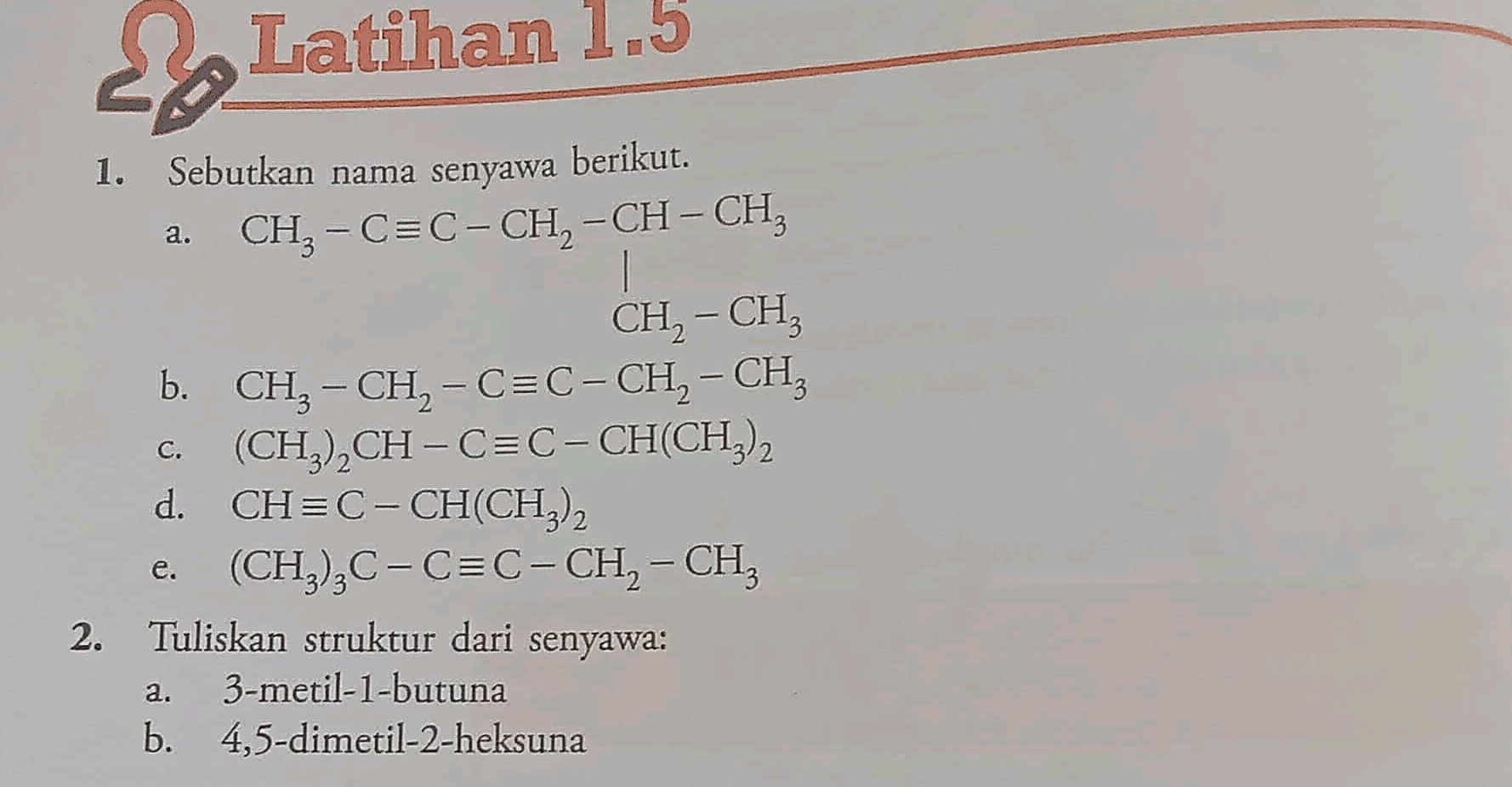 Sebutkan nama senyawa berikut. a.