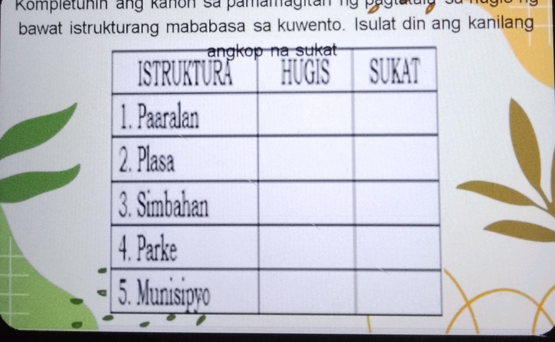 Kompletuhin ang kahon sa pamamagitan ng | StudyX