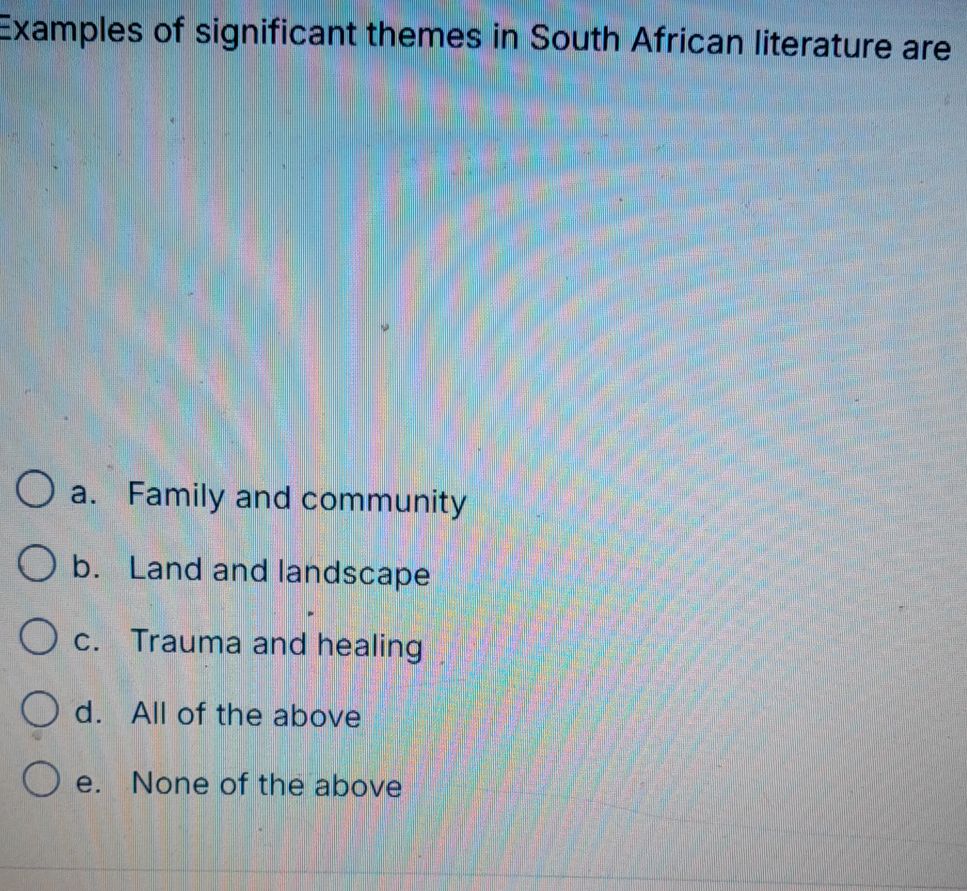 Examples of significant themes in South