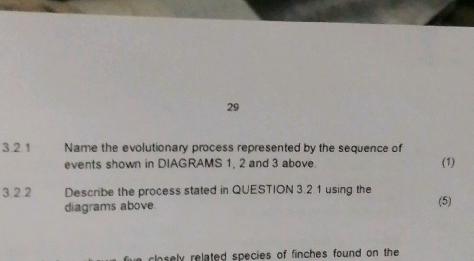 3.2.1 Name the evolutionary process | StudyX