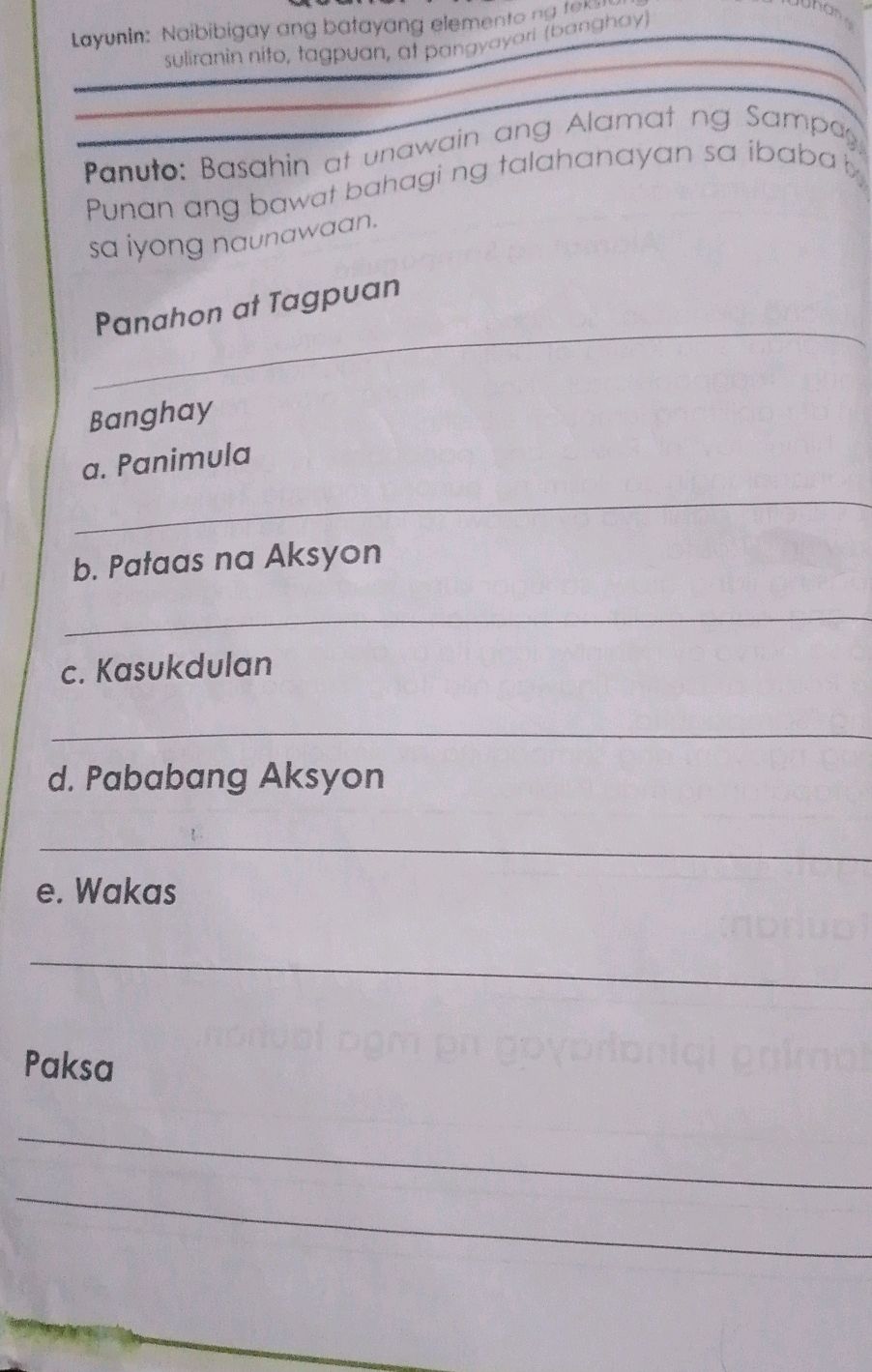 Panuto: Basahin at unawain ang Alamat ng | StudyX