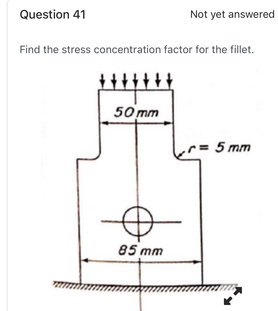 Find the stress concentration factor for the | StudyX