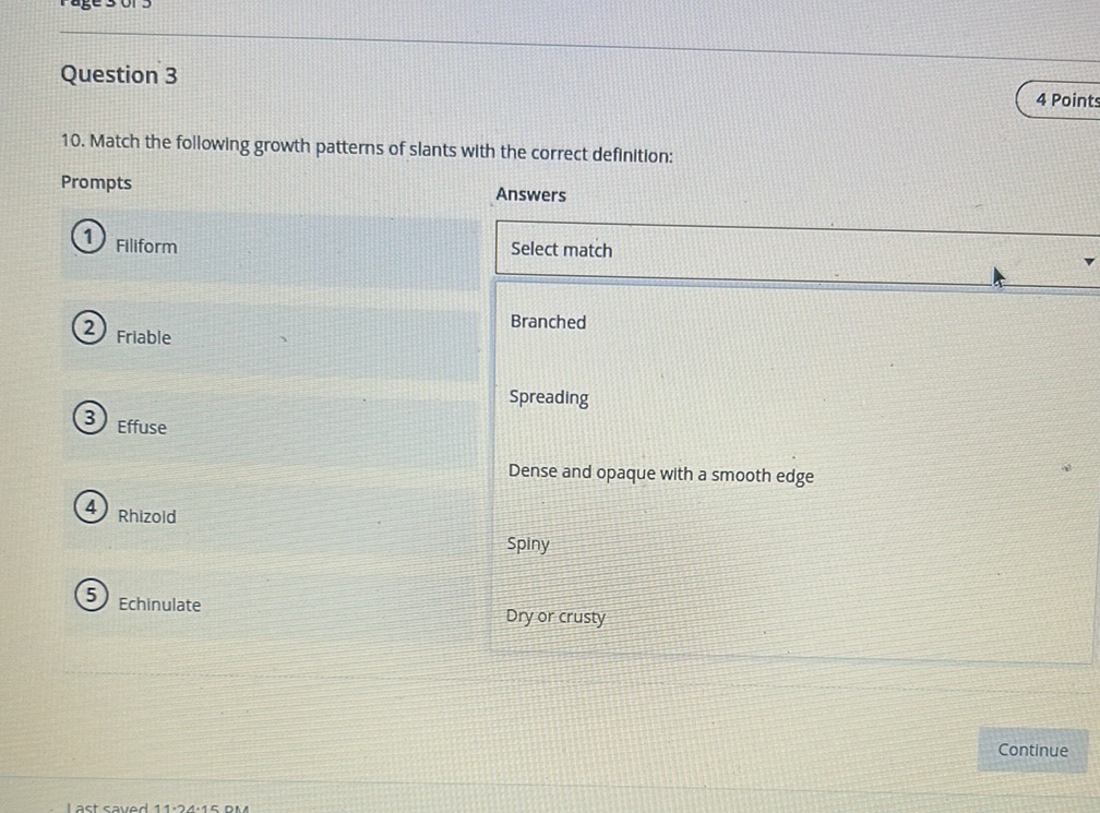 10. Match the following growth patterns of | StudyX