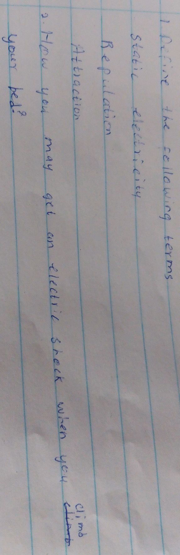 Define the following terms. Static | StudyX