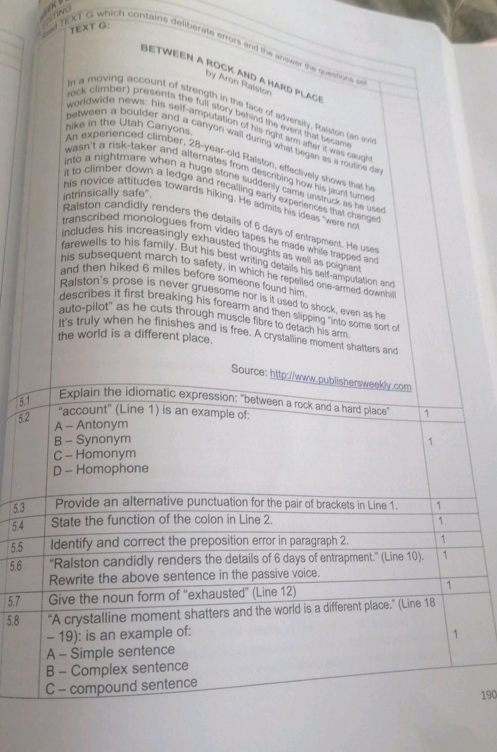 5.1 Explain the idiomatic expression: | StudyX