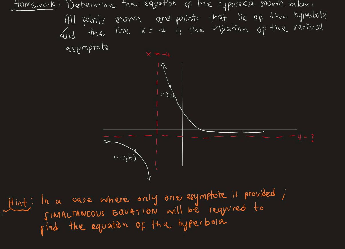 Determine the equation of the hyperbola | StudyX