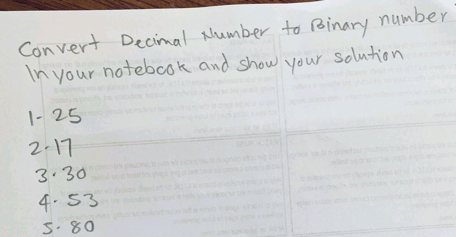 Convert Decimal Number to Binary number In | StudyX