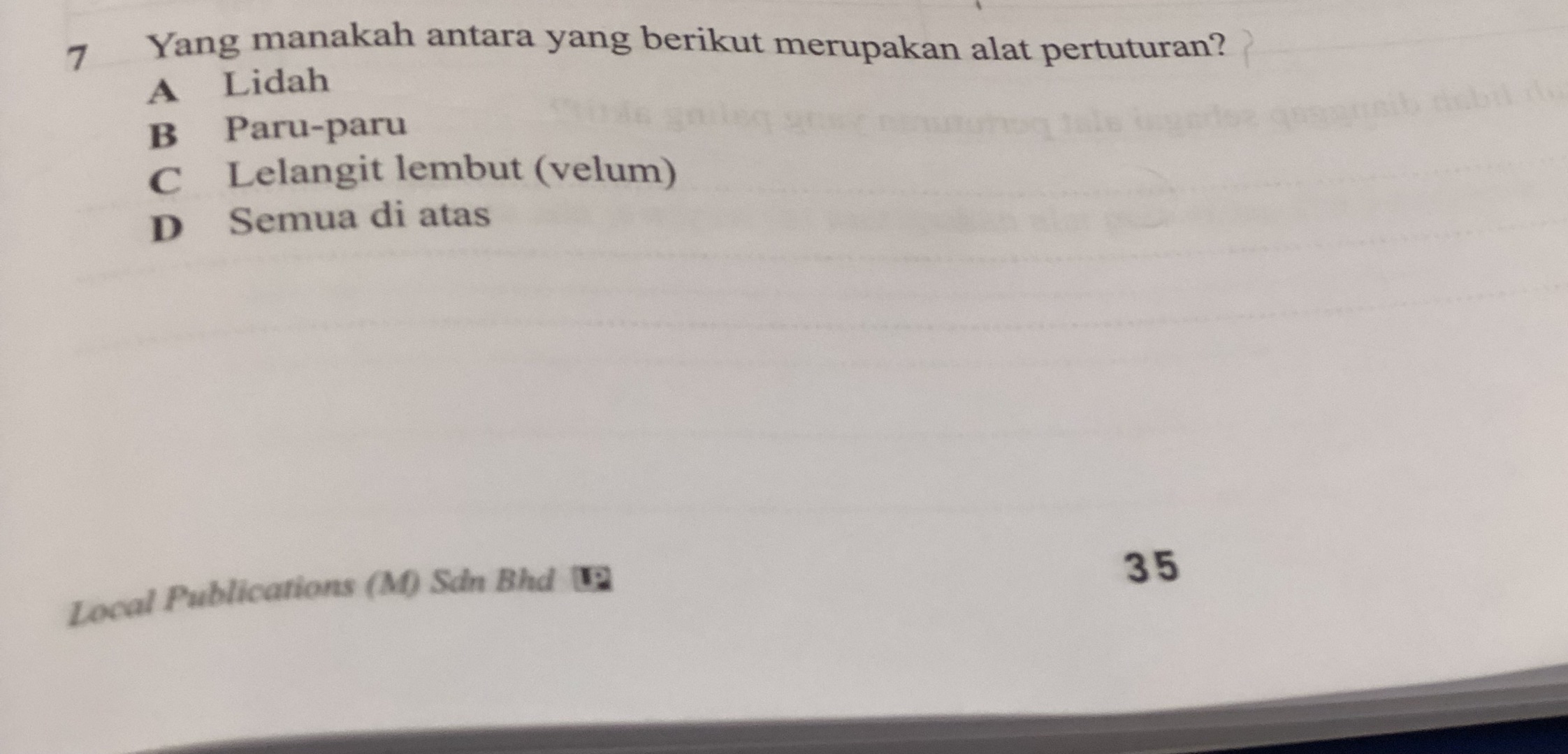7 Yang manakah antara yang berikut merupakan | StudyX