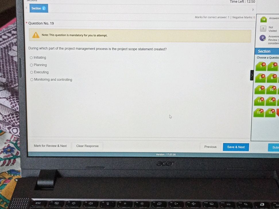 Question No. 19 During which part of the | StudyX