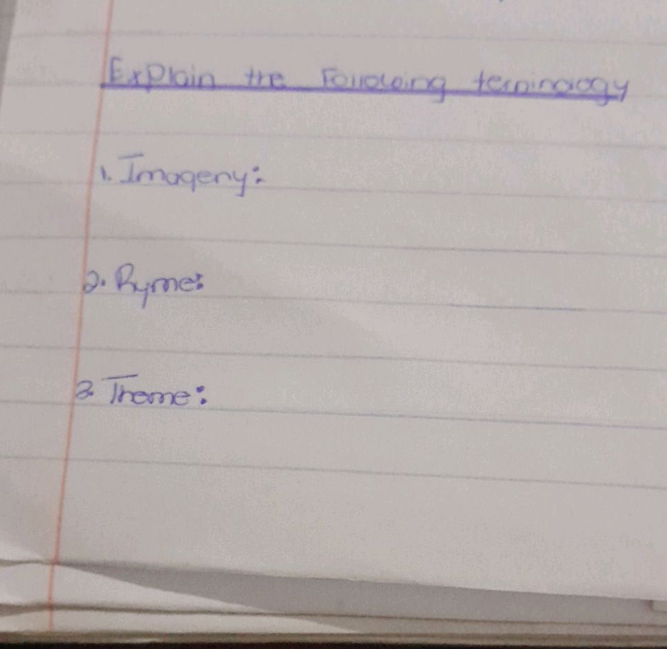 Explain the following terminology: 1. | StudyX