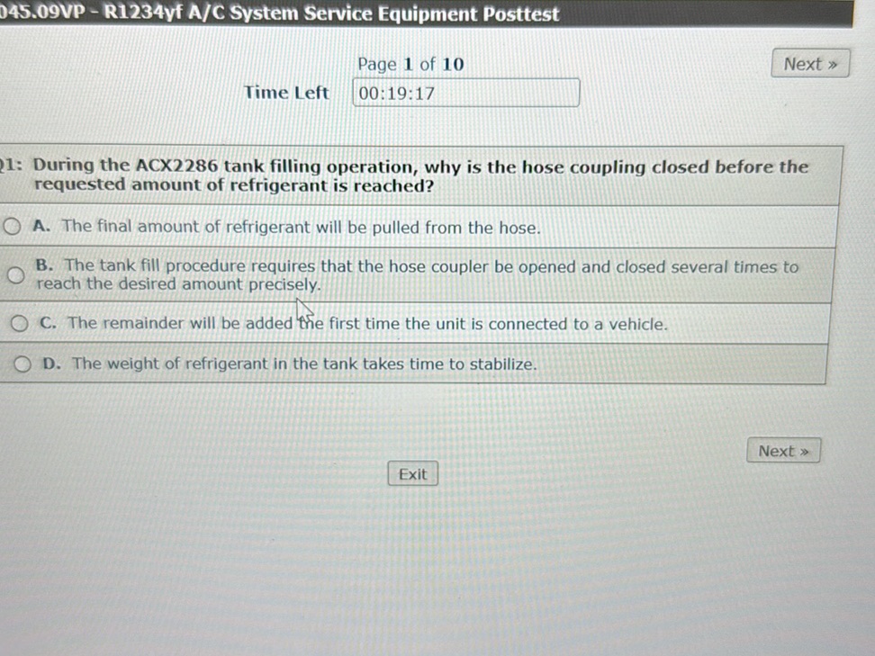 Q1: During the ACX2286 tank filling | StudyX