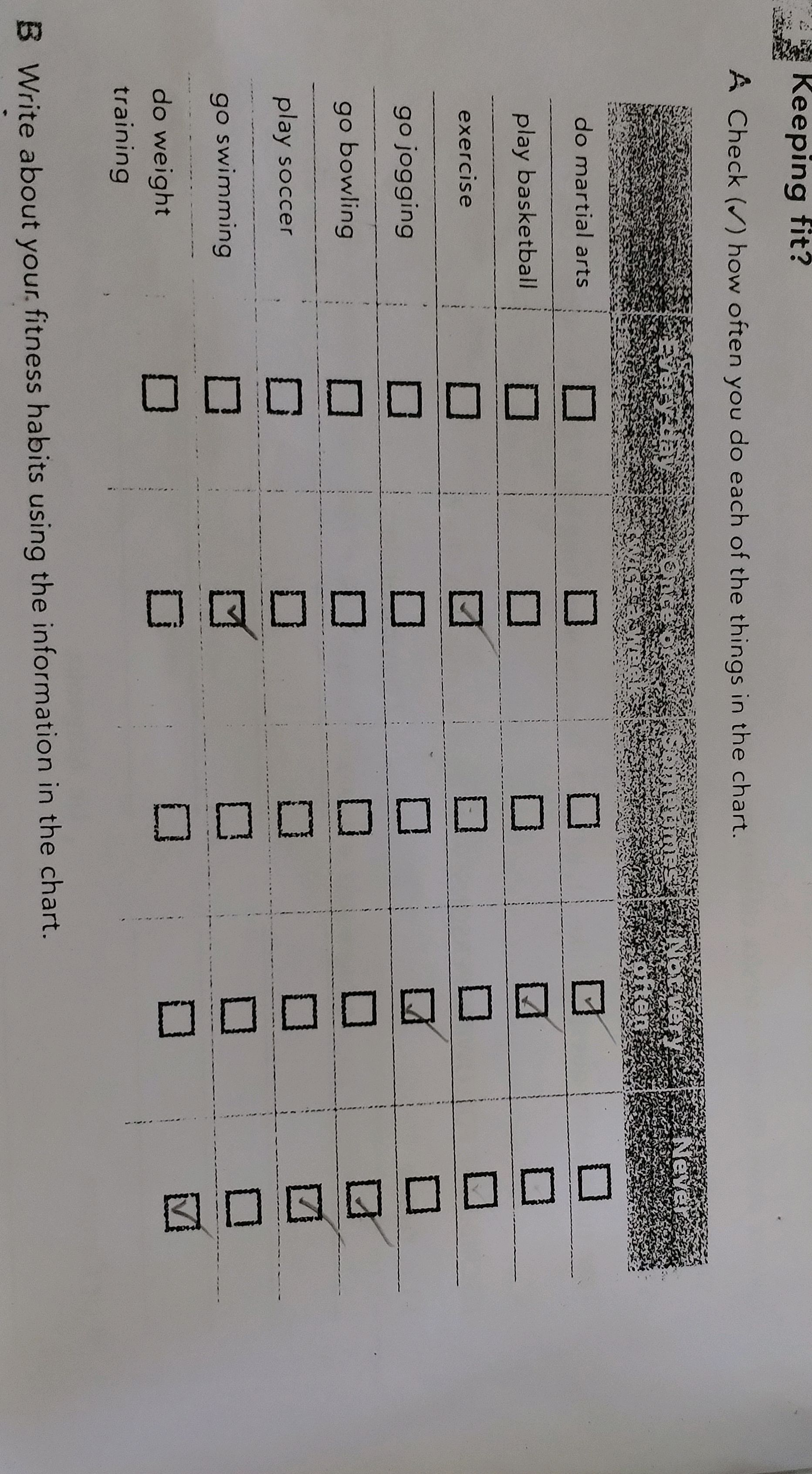A. Check ( ) how often you do each of the | StudyX