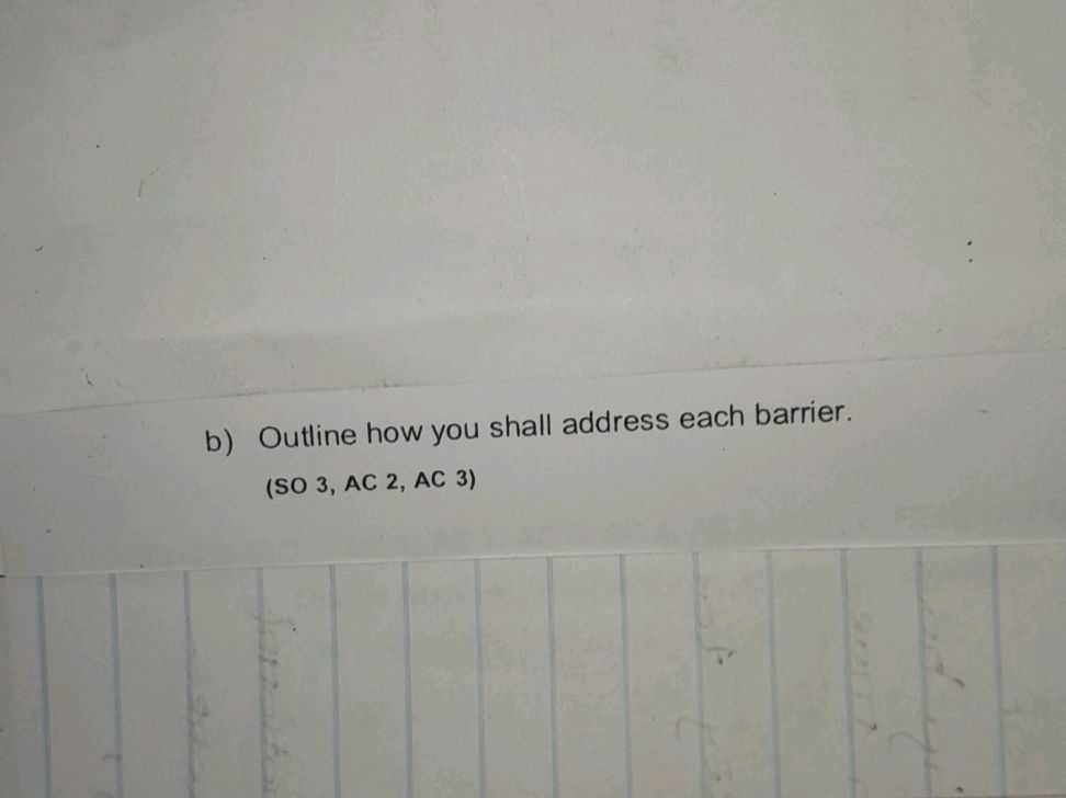 b) Outline how you shall address each