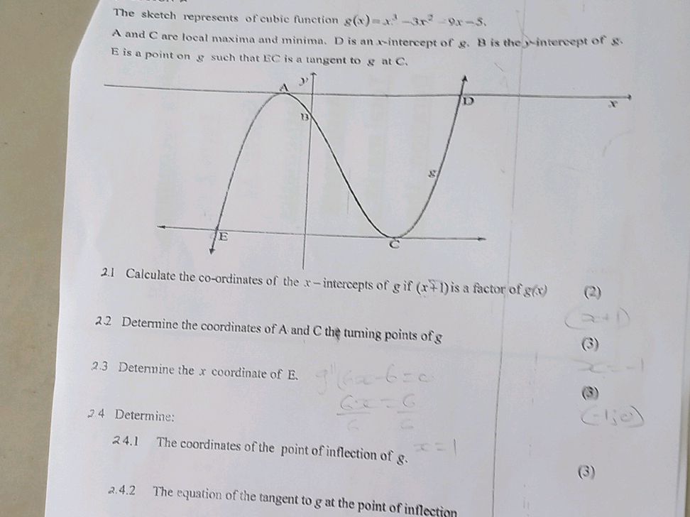 The sketch represents of cubic function | StudyX
