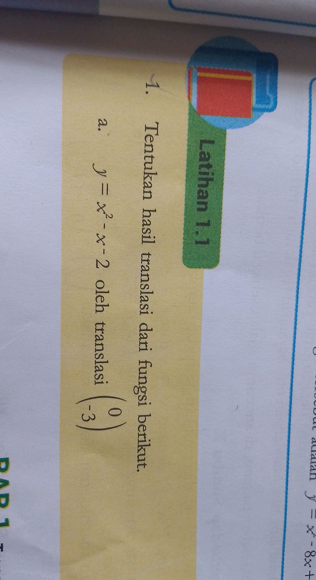 1. Tentukan hasil translasi dari fungsi | StudyX