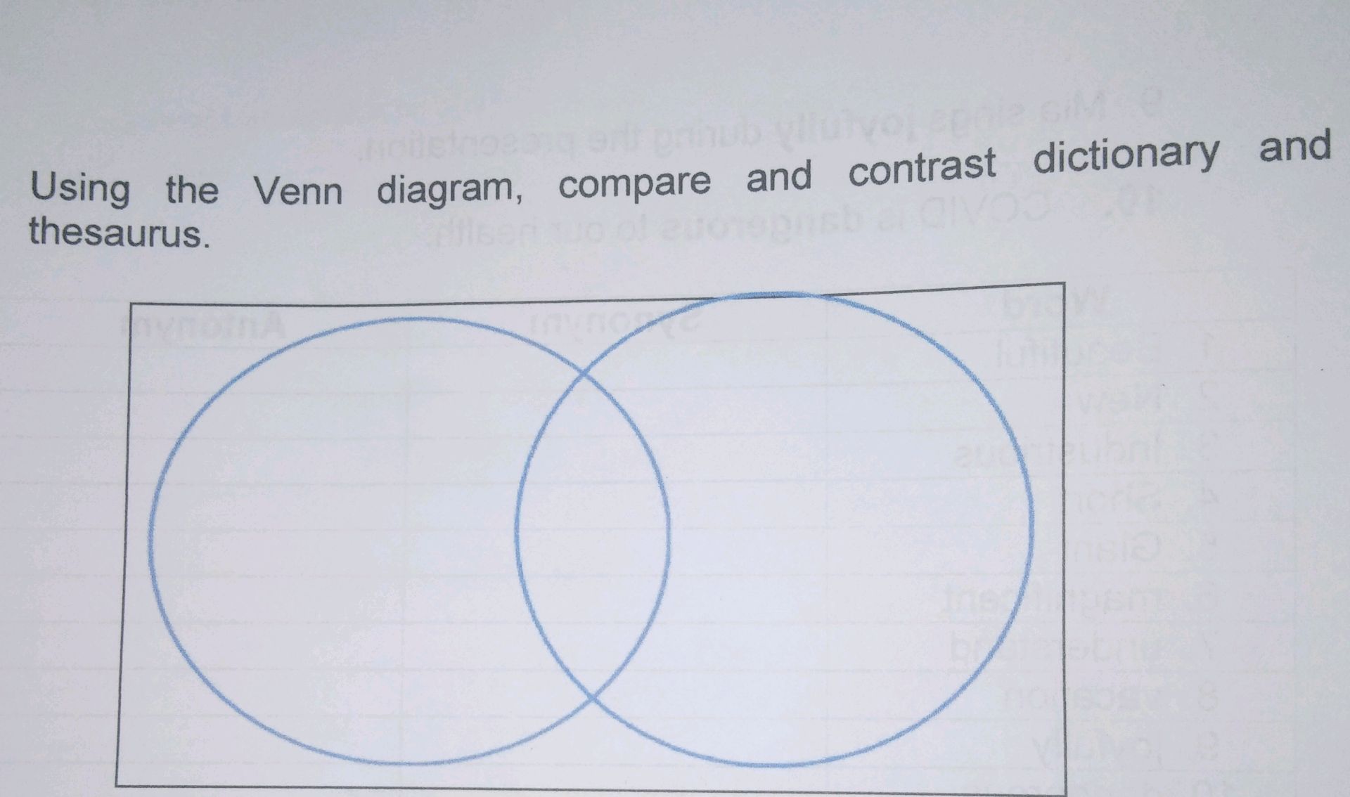 Using the Venn diagram, compare and contrast | StudyX