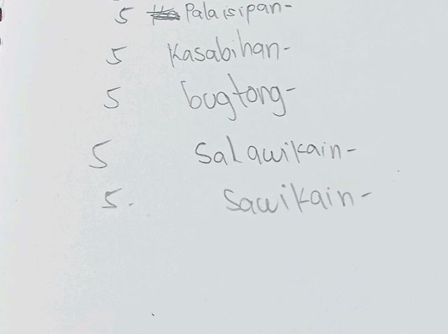 5 # Palaisipan- 5 Kasabihan- 5 bugtong- 5 | StudyX