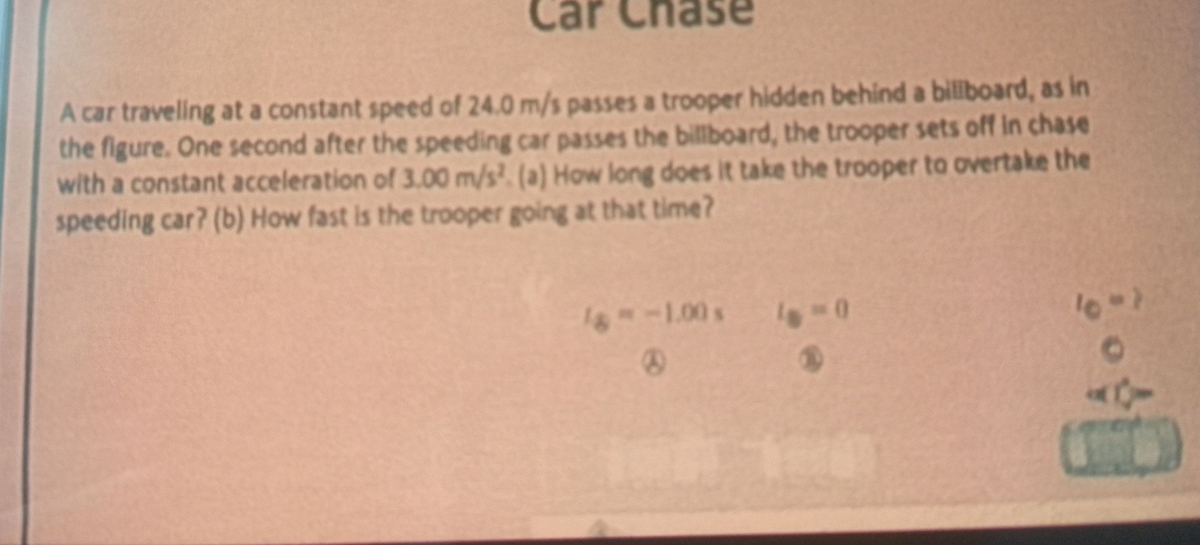 A car traveling at a constant speed of 24.0 | StudyX