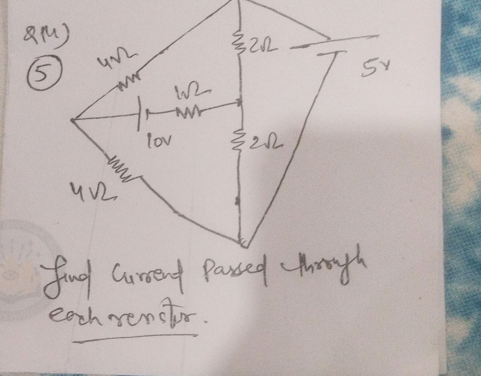 Find current passed through each resistor. | StudyX