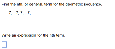 Find the nth, or general, term for the